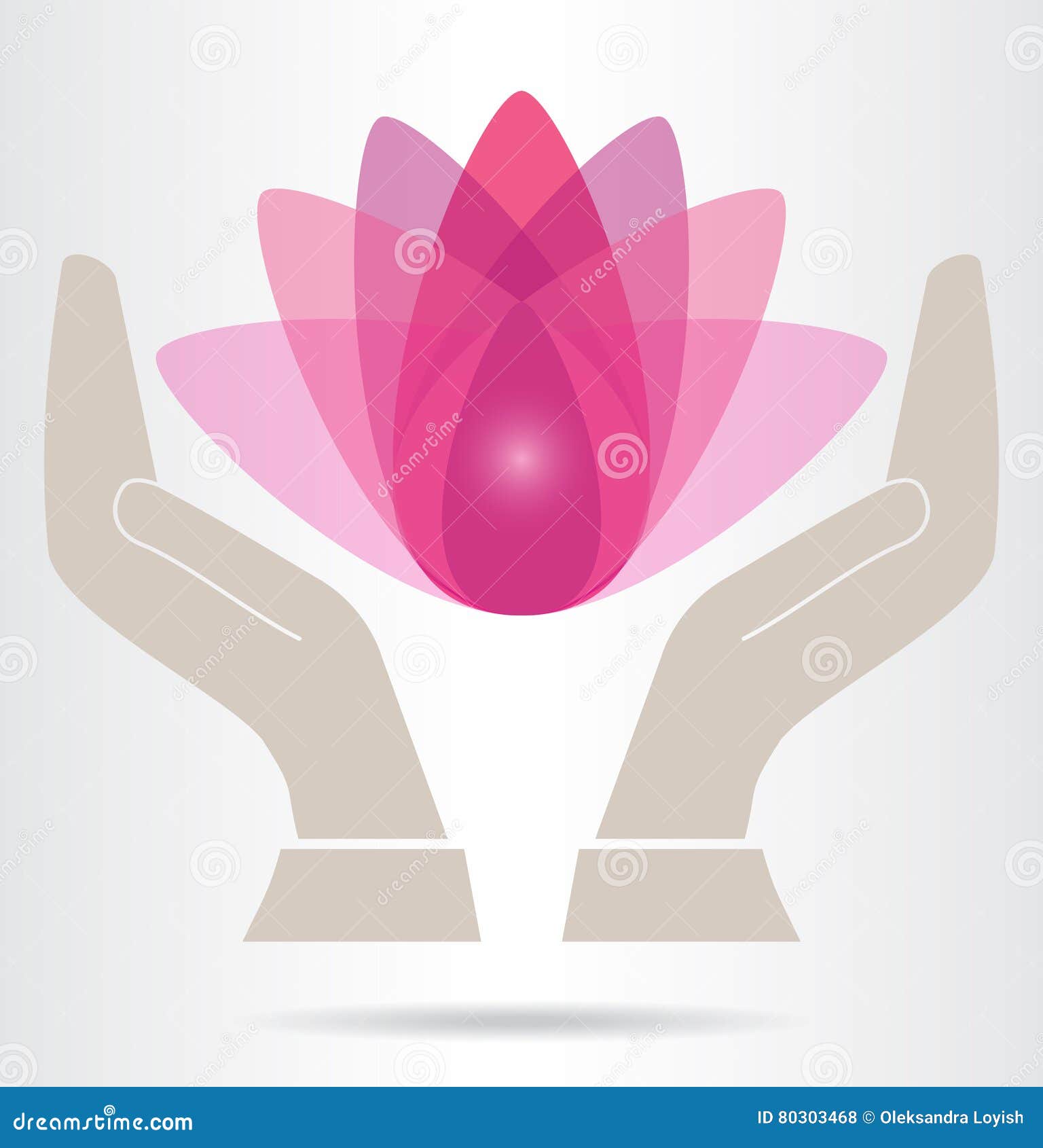 Hands and Lotus Flower Icon Stock Vector - Illustration of plant ...