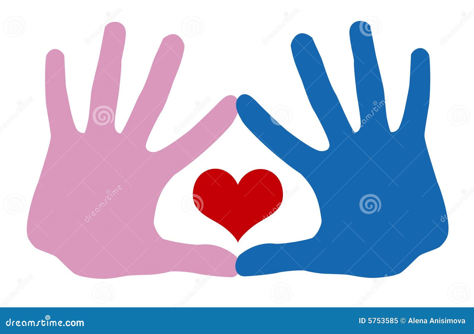 Hands of love stock vector. Illustration of palm, blue - 5753585