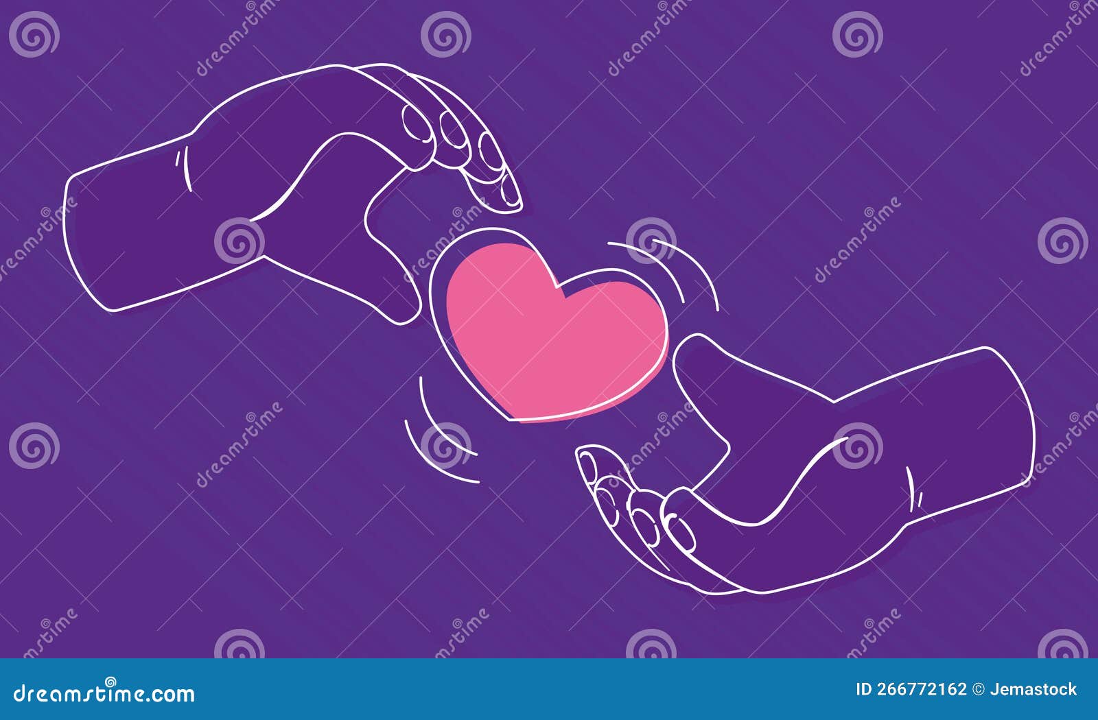 Hands with love stock vector. Illustration of heart - 266772162