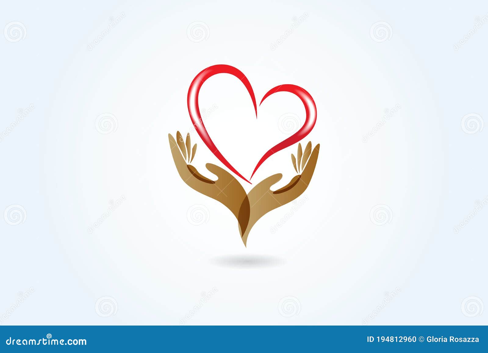 Hands and Love Heart Logo Vector Stock Vector - Illustration of heart ...