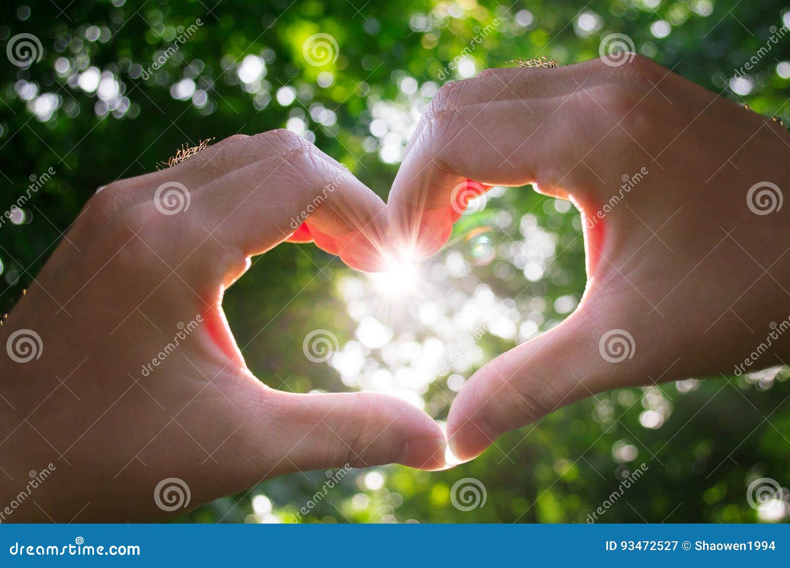 Hands heart sunshine stock image. Image of heart, love - 93472527