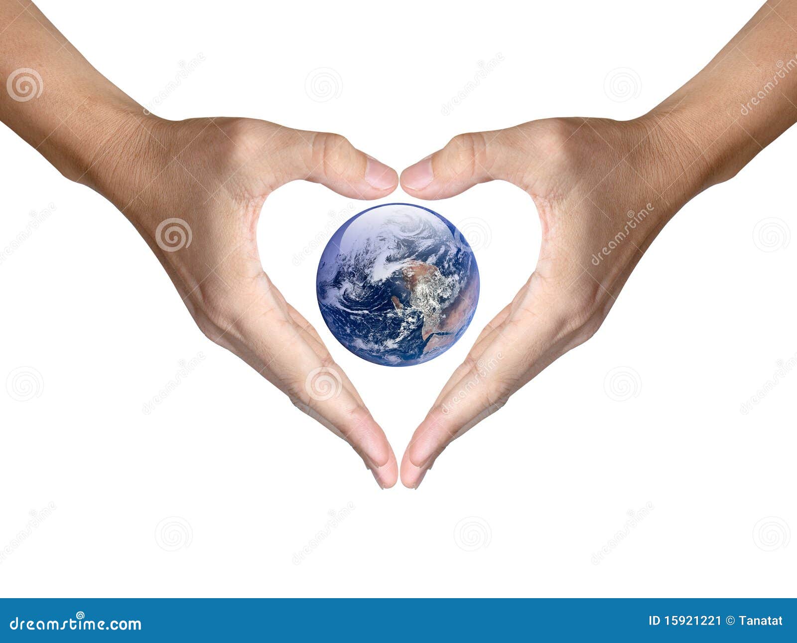 Hands Make Heart Shape Cover the Earth Stock Image - Image of ...