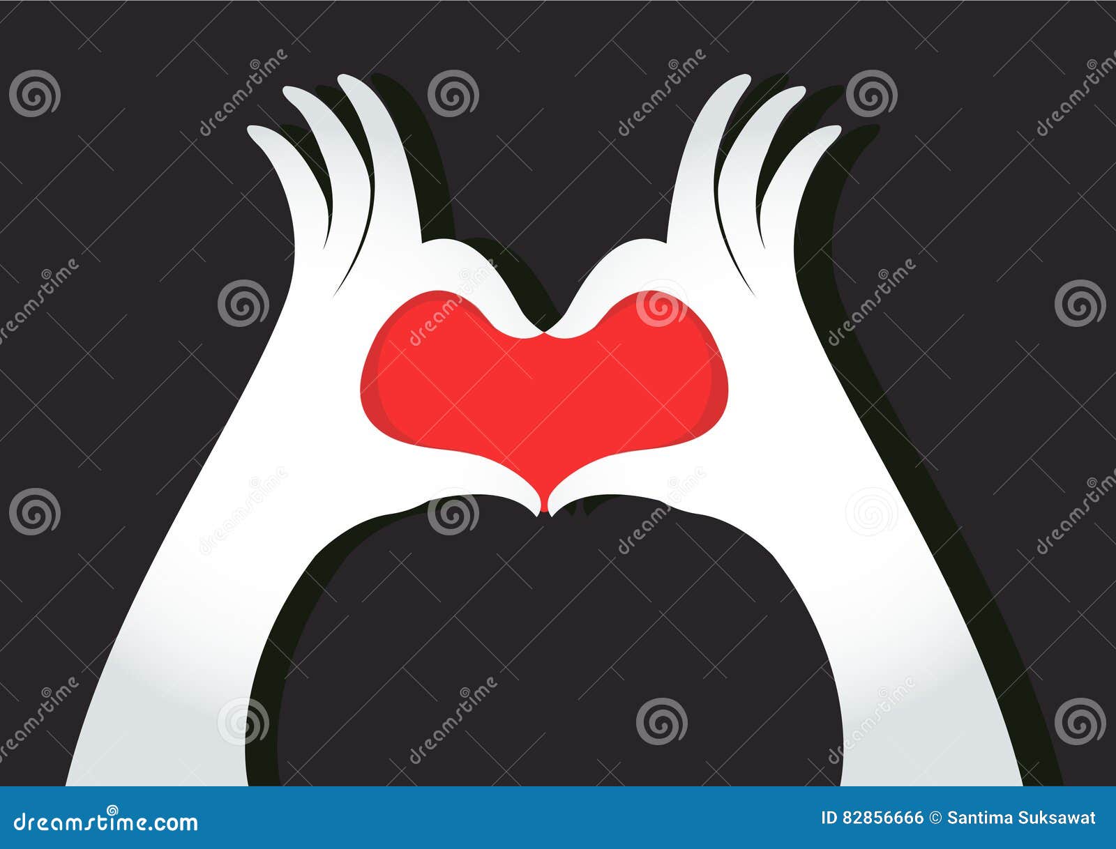Hands Make a Heart Symbol Vector Stock Vector - Illustration of ...
