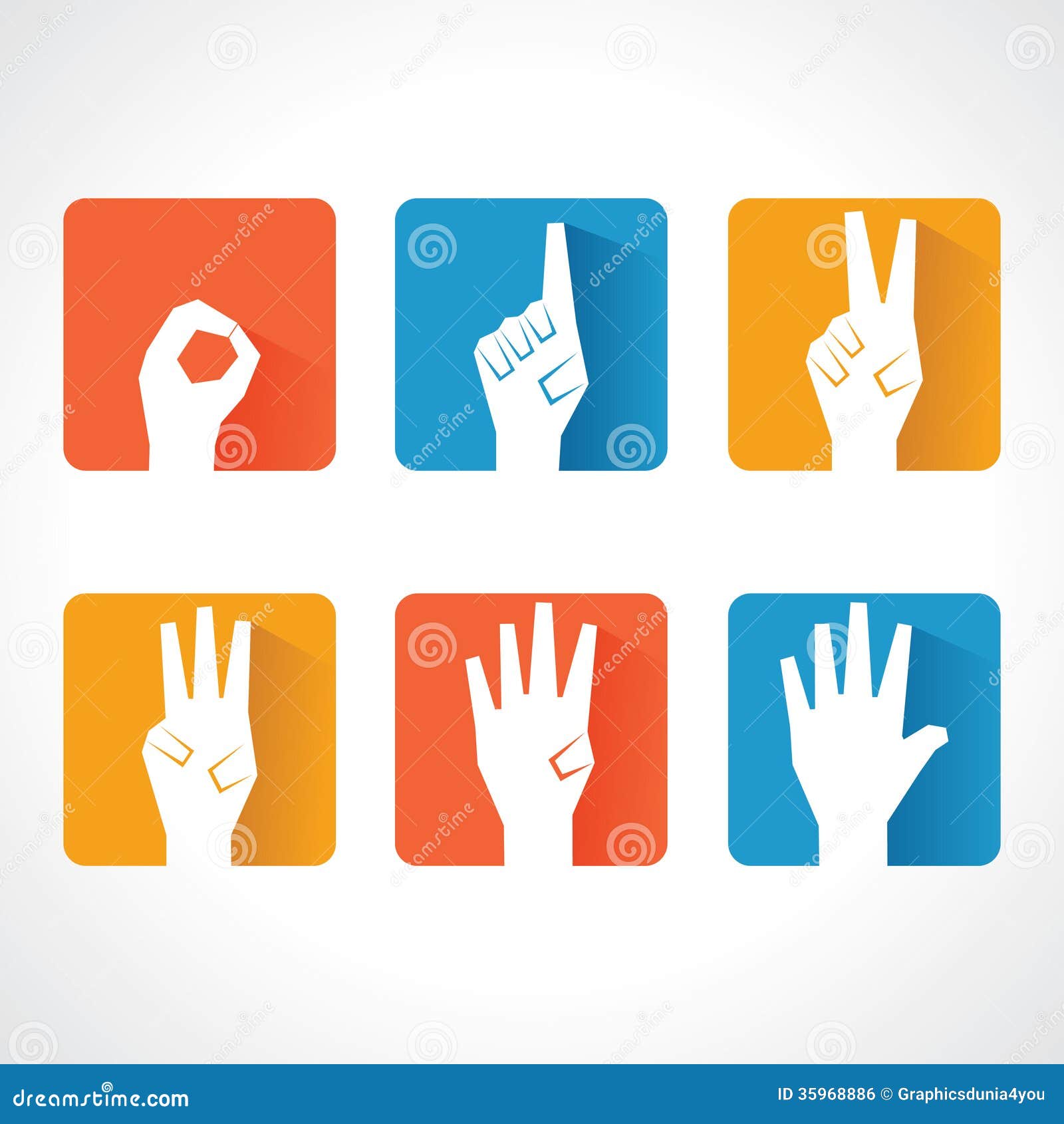 Hands Make Number Zero To Five Stock Vector - Illustration of learn ...