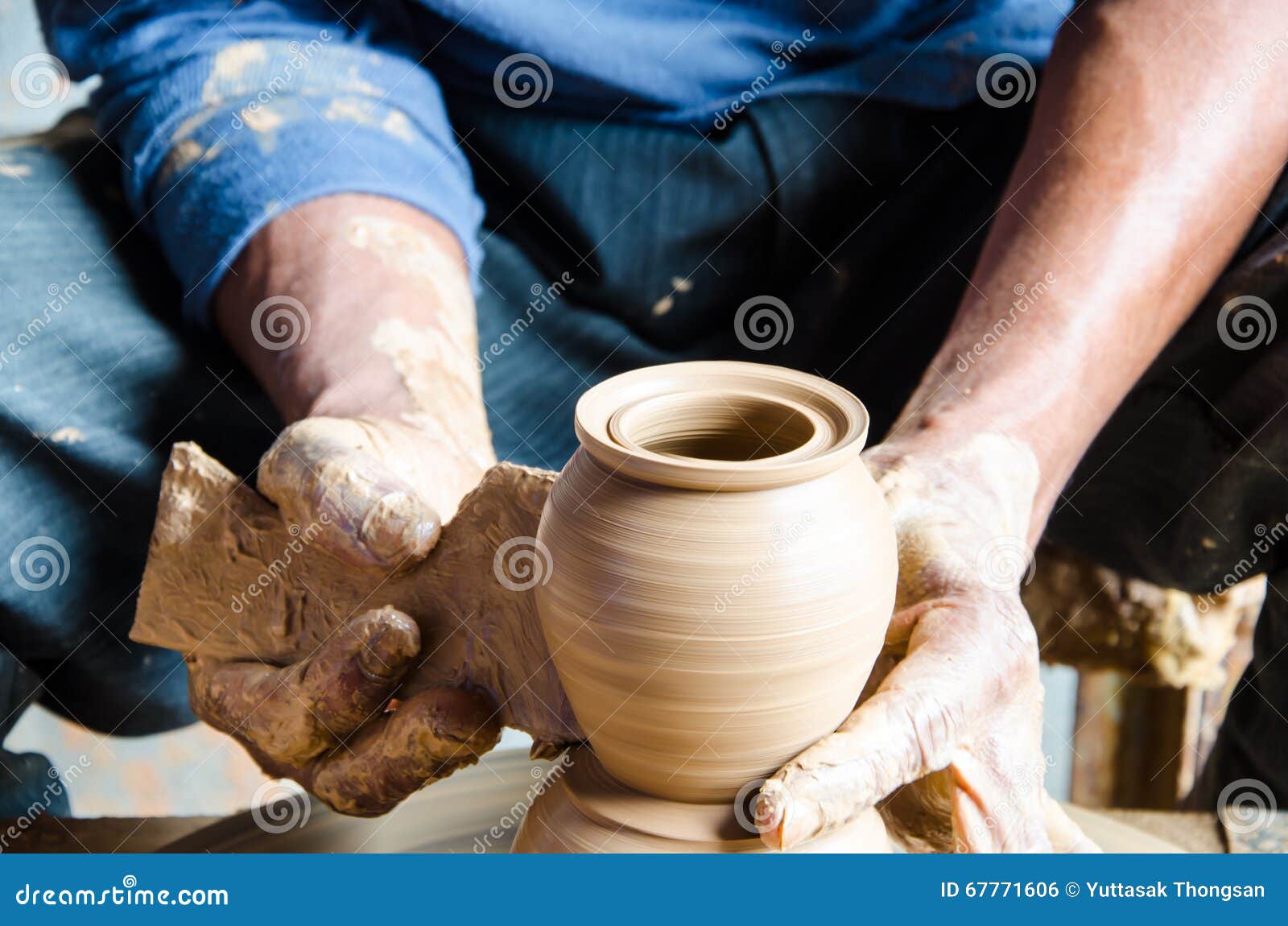 The Making Clay Models By The Use Of The Molds. Stock Image ...