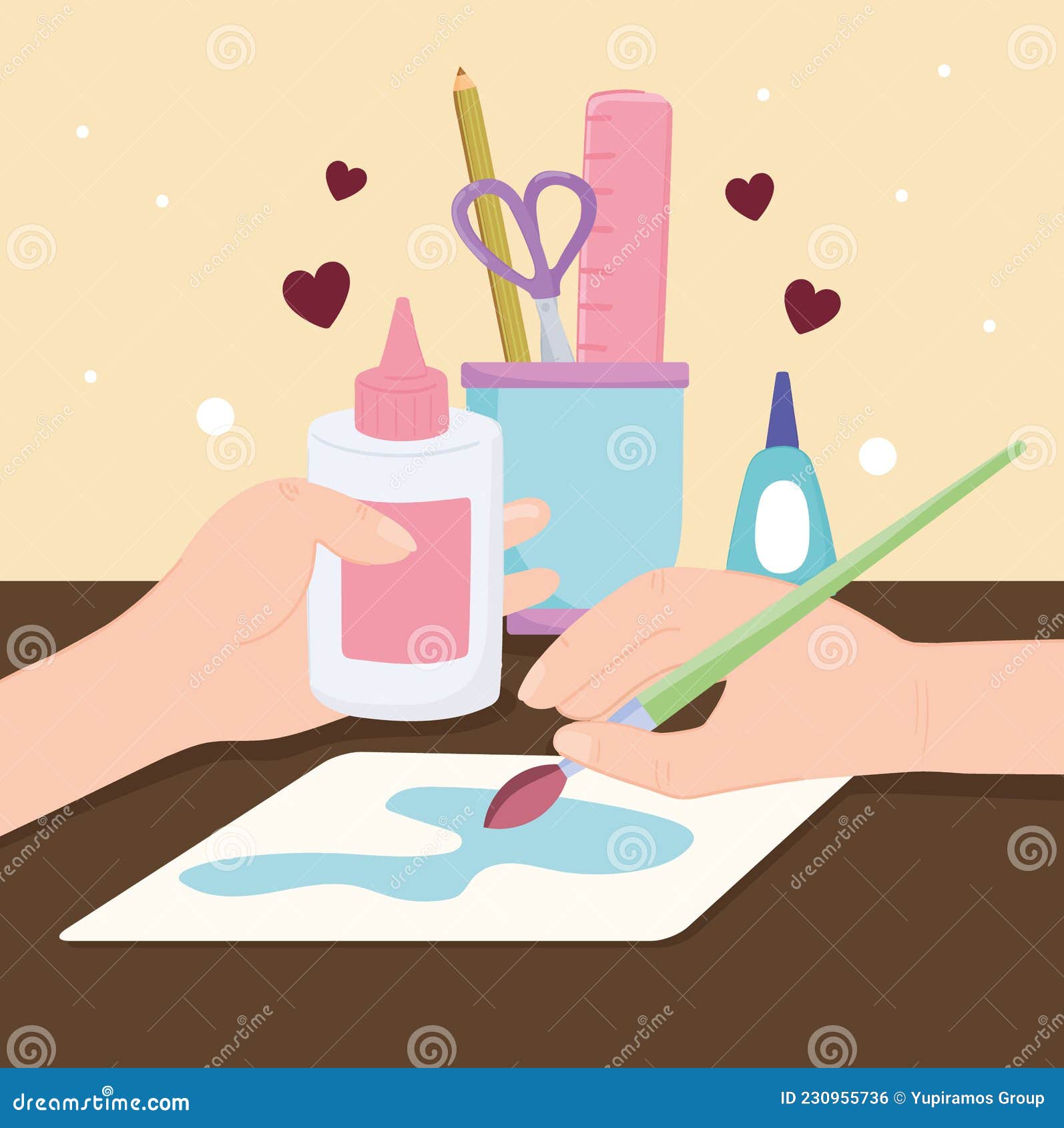 Hands making craft stock vector. Illustration of skill - 230955736