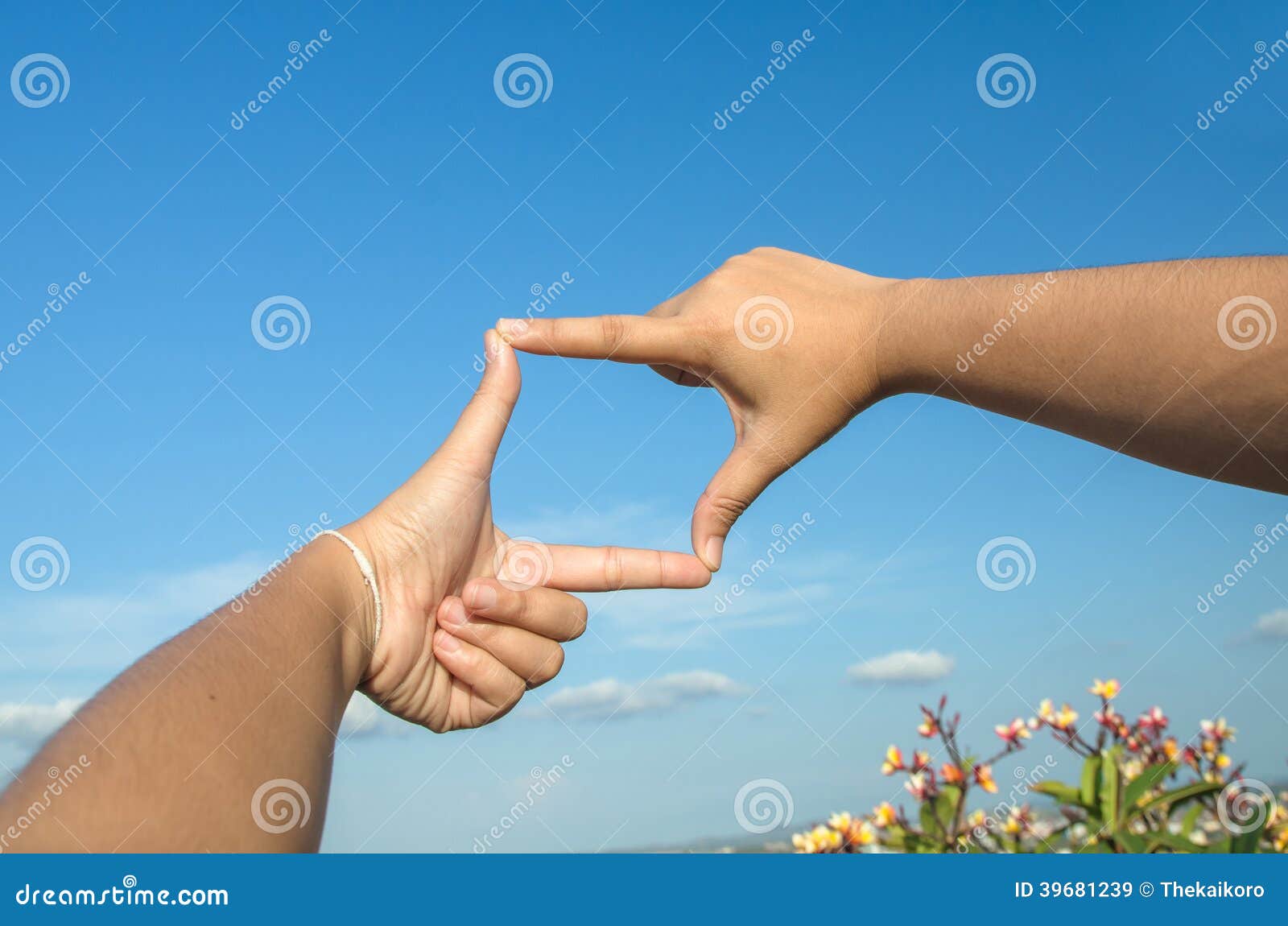 Hands Making a Frame in the Sky Stock Image - Image of person ...