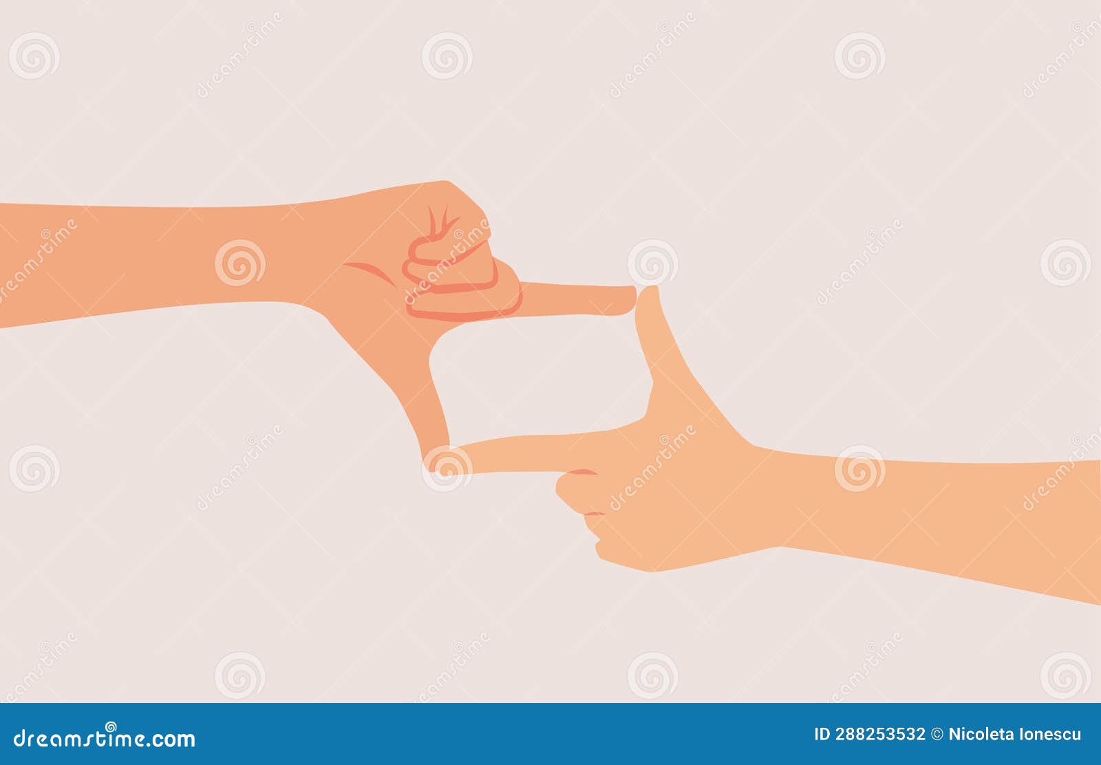 Hands Making a Framing Gesture Vector Cartoon Illustration Stock Vector ...