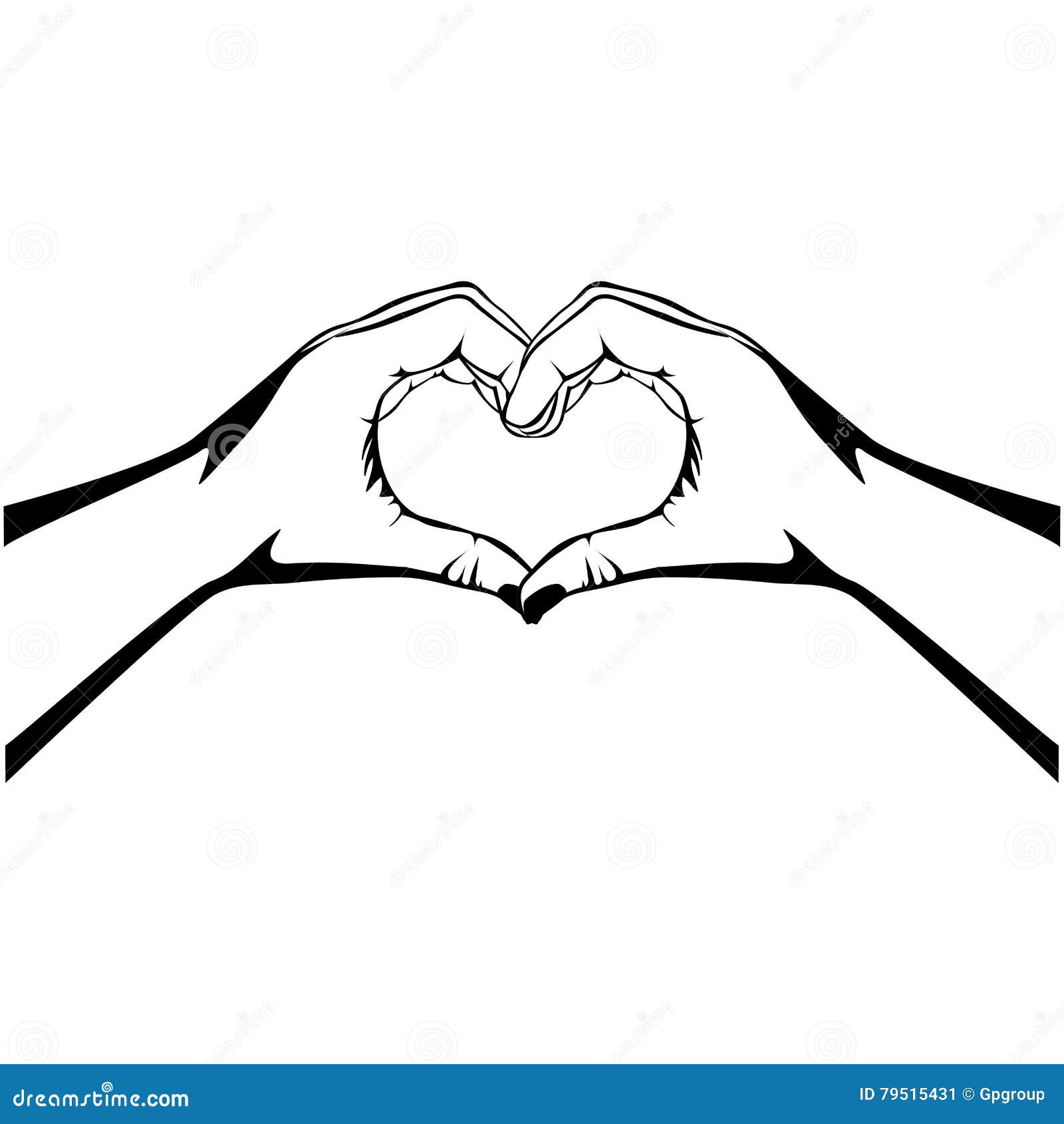 Hands Making Heart Gesture Image Stock Vector - Illustration of ...