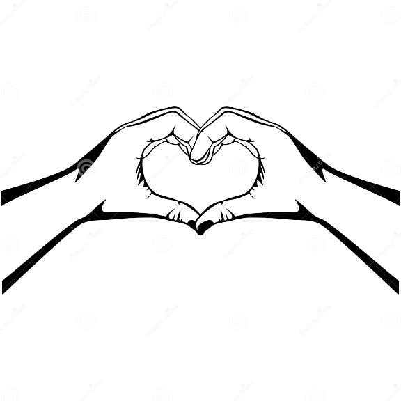 Hands Making Heart Gesture Image Stock Vector - Illustration of ...