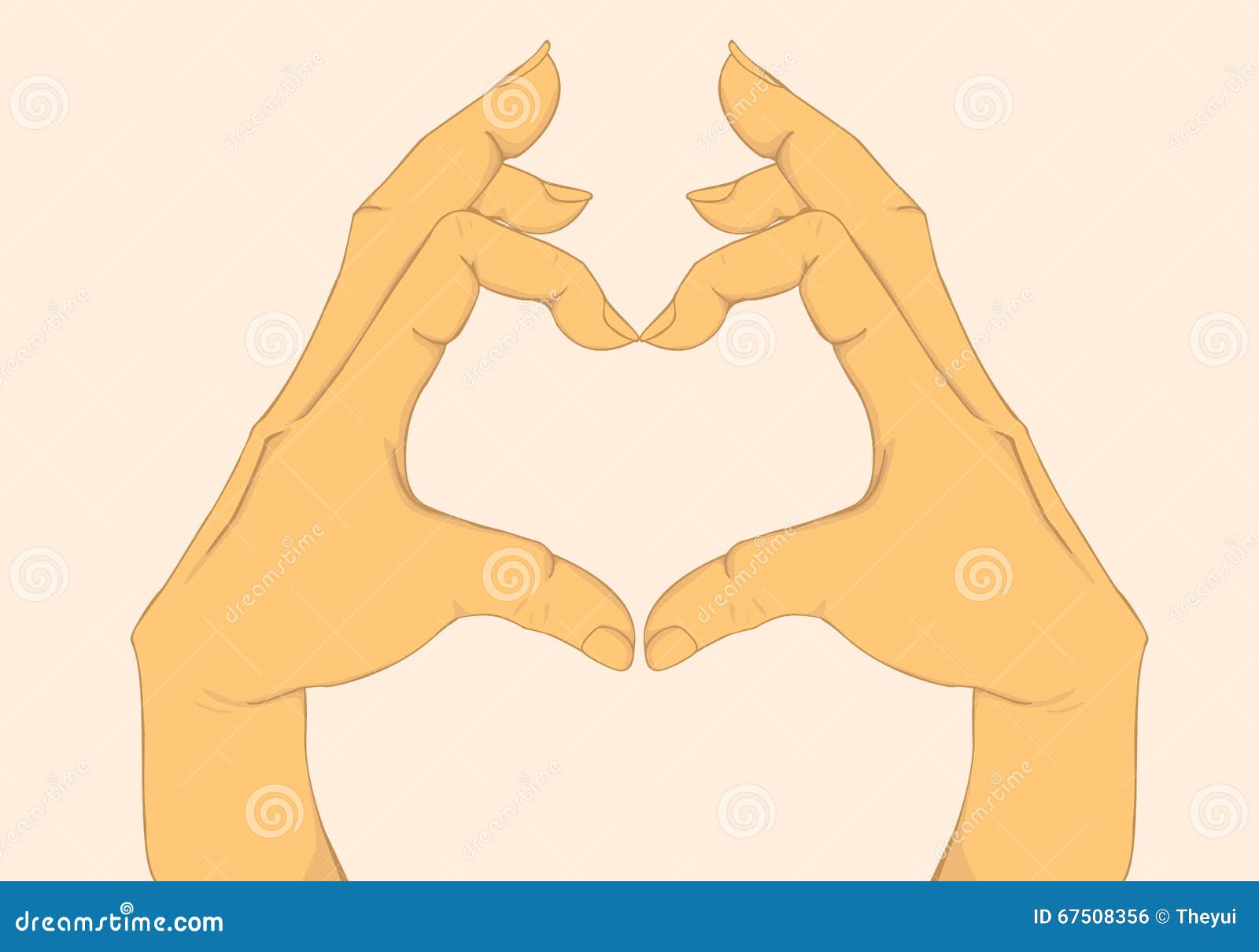 Hands making a heart shape stock vector. Illustration of sign - 67508356