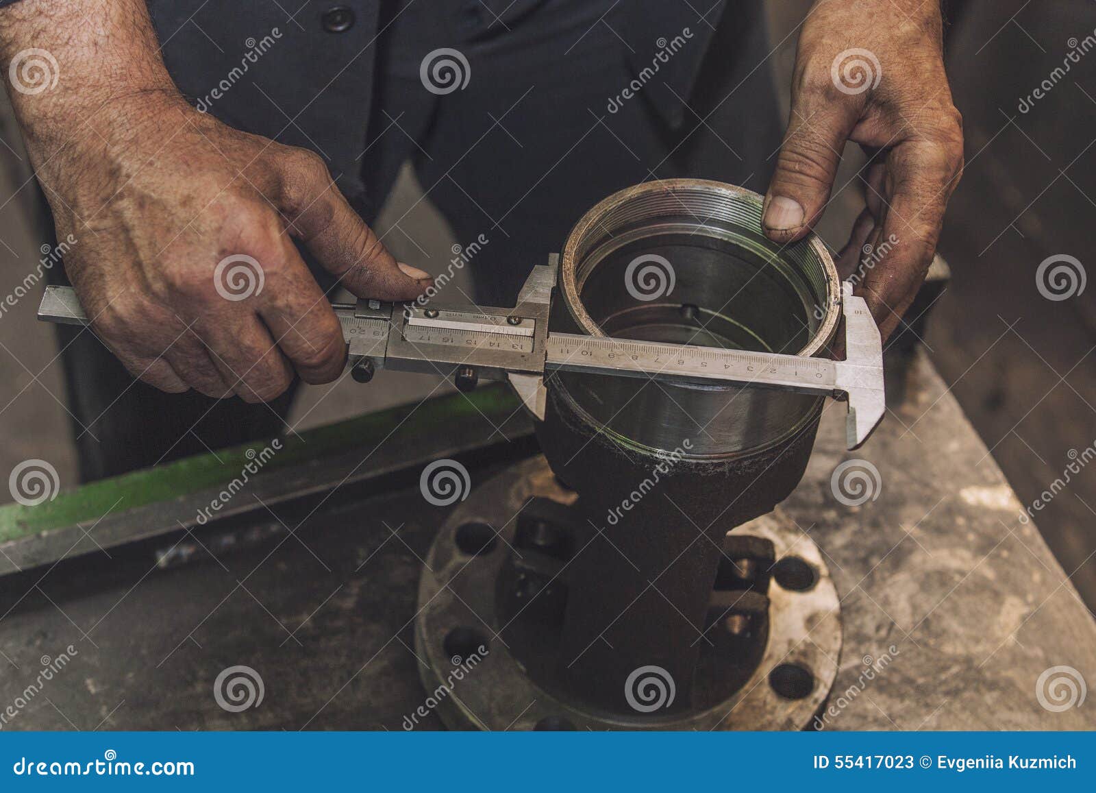 Hands Making a Measurement with Calipers Stock Image - Image of power ...