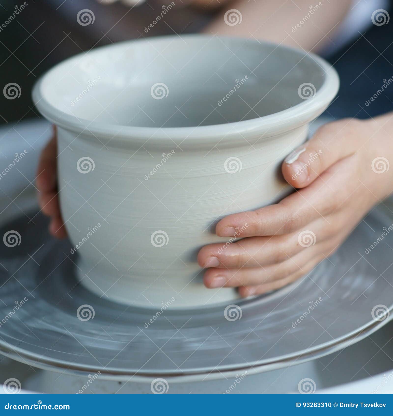 Hands making pottery stock photo. Image of clay, finger - 93283310