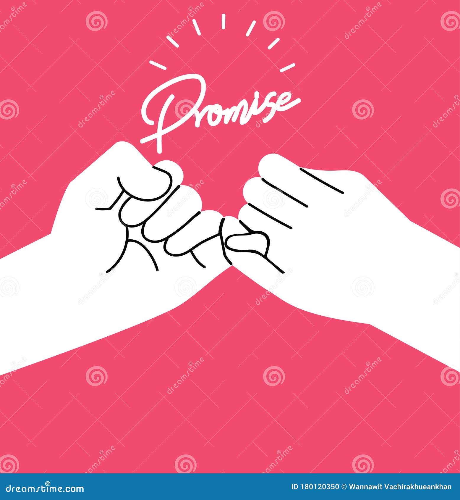 Hands Making Promise Vector Sign Concept Stock Vector - Illustration of ...