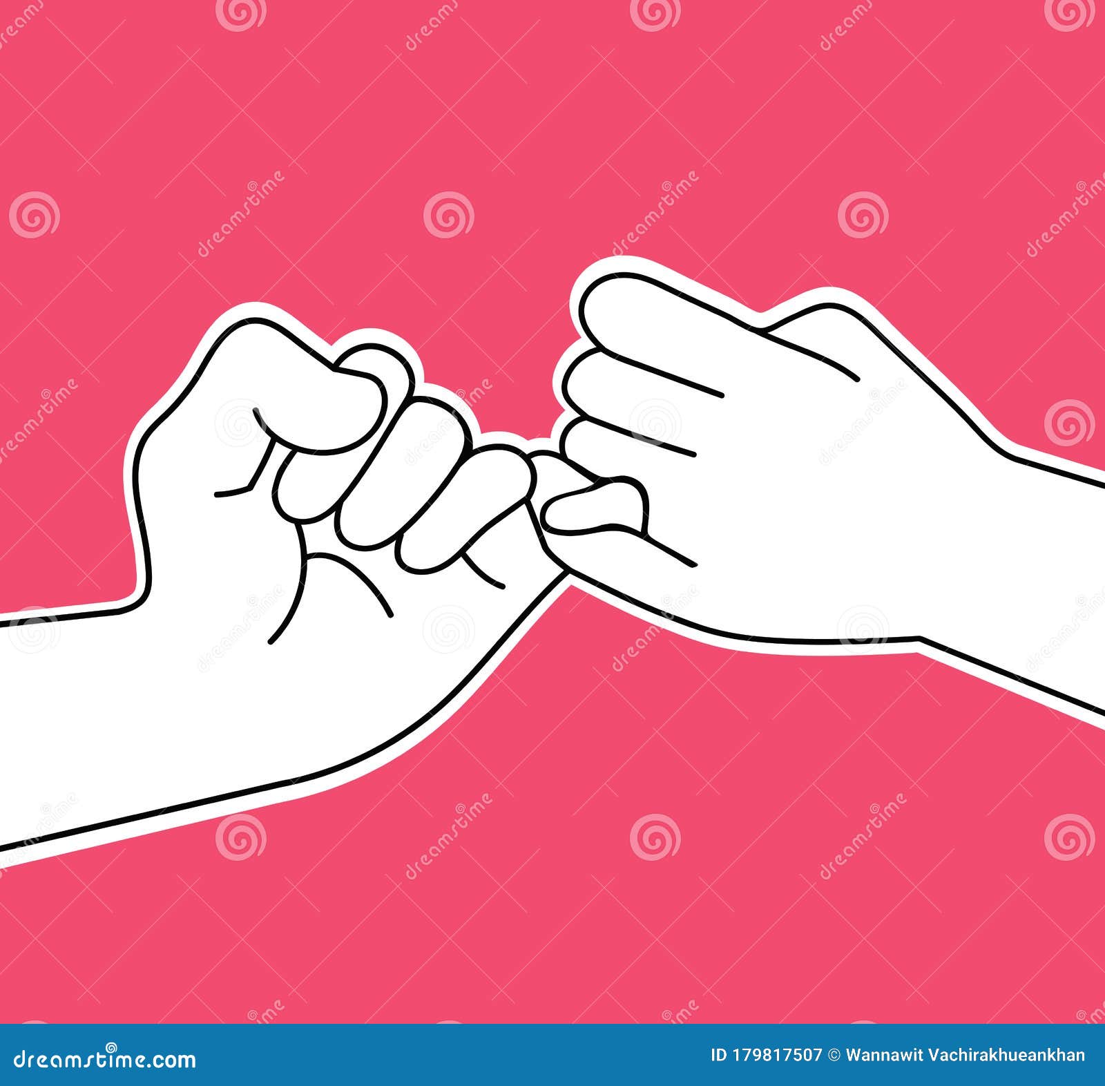 Hands Making Promise Vector Sticker Stock Vector - Illustration of ...