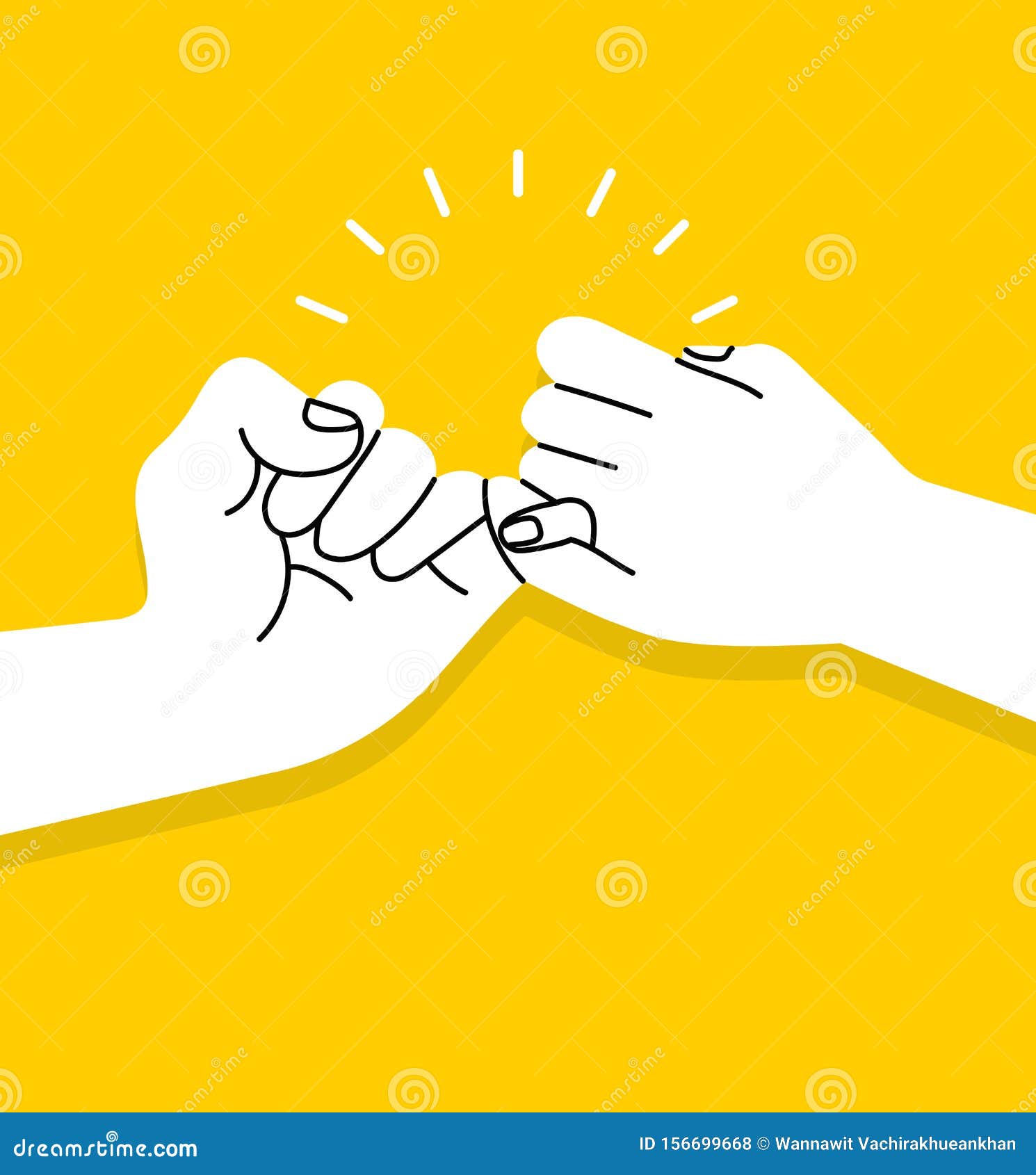 Hands Making Promise Vector on Yellow Background Stock Vector ...