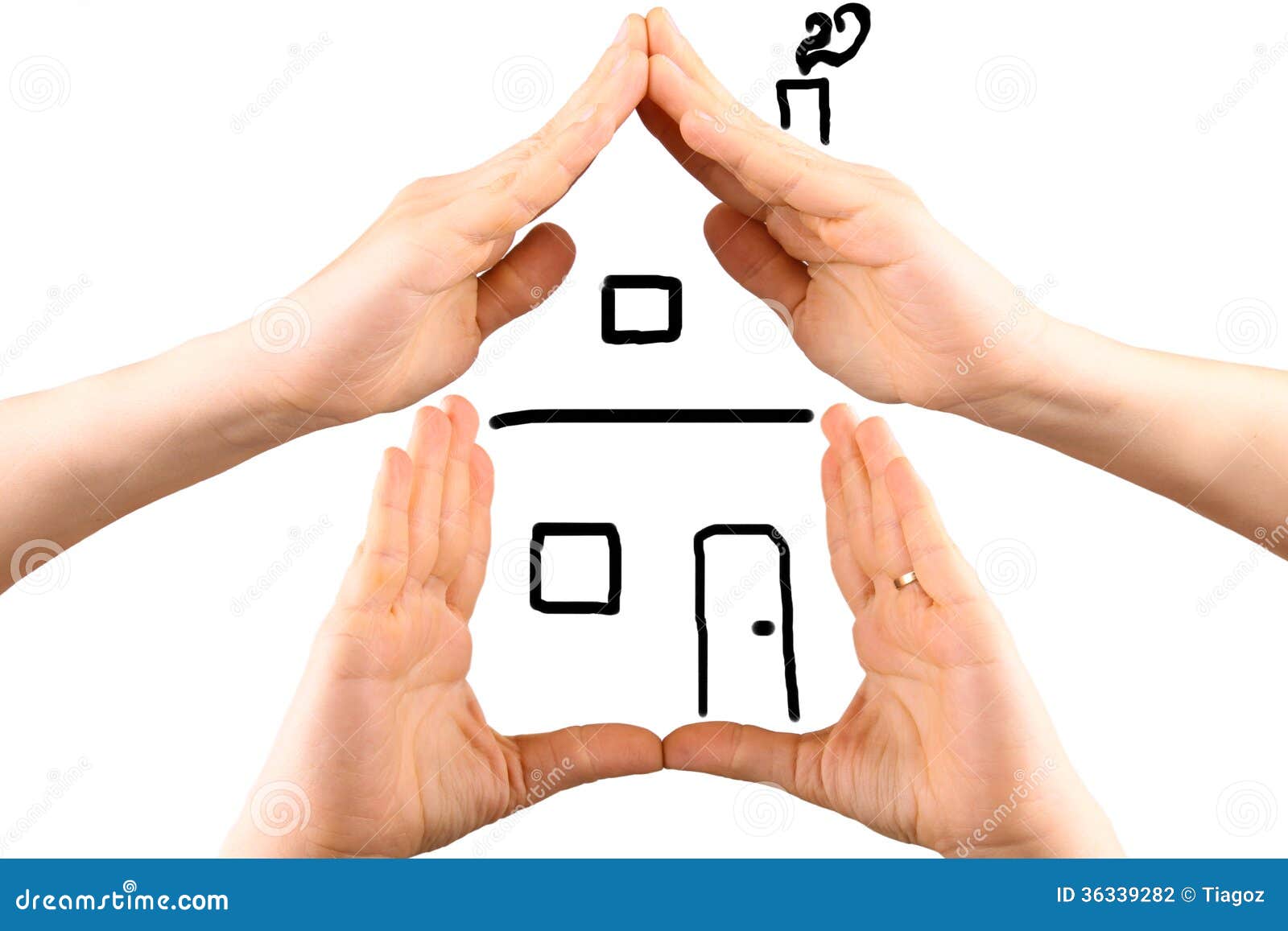Hands Making The Shape Of A House Stock Photography - Image: 36339282