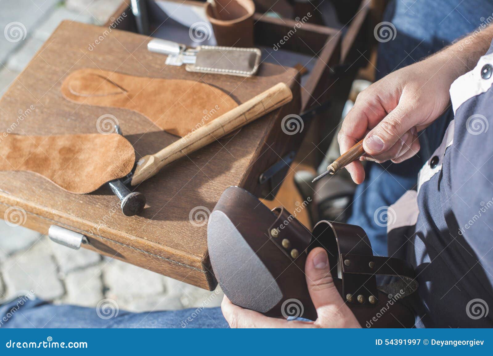 Hands making shoes stock image. Image of maker, making - 54391997