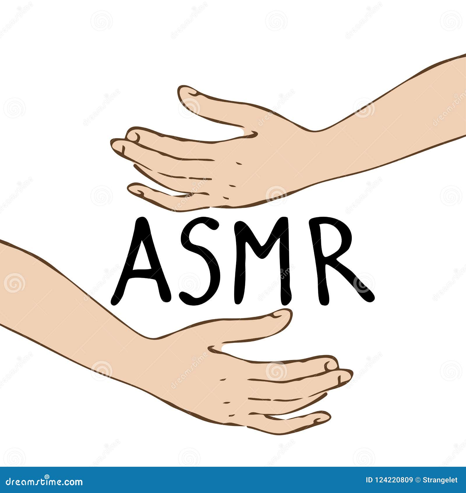 Hands Making Smooth Movements with Text Asmr Stock Vector ...
