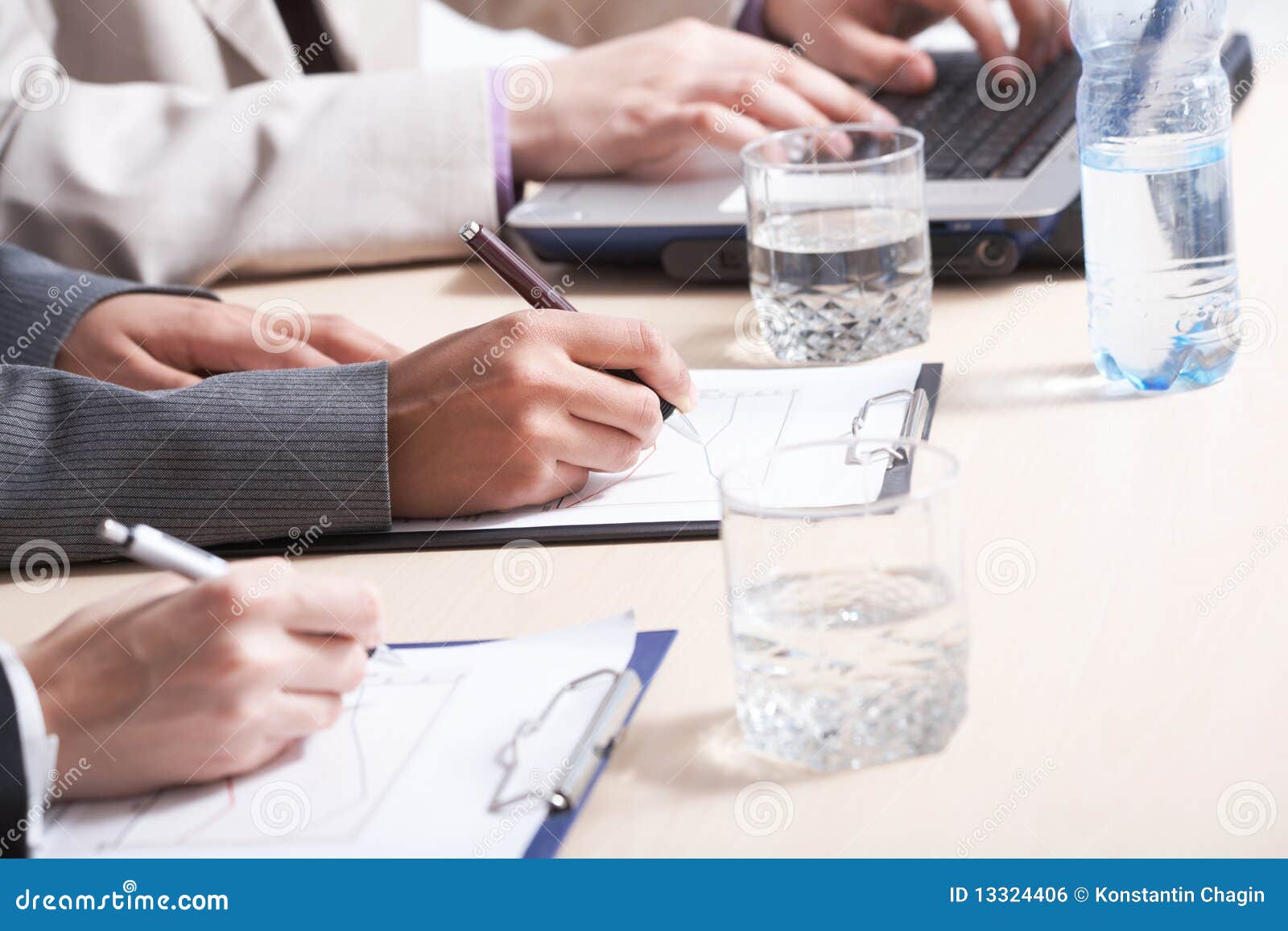 Hands Making Written Review of Planned Work Stock Photo - Image of ...