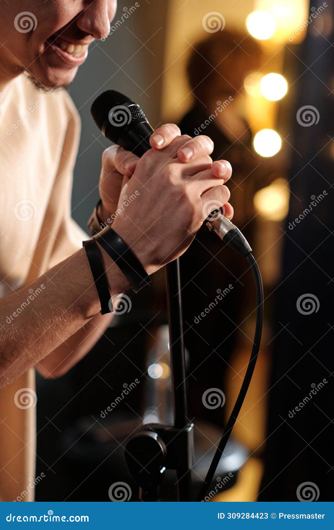 Hands of Male Actor or Presenter Stock Image - Image of copyspace ...