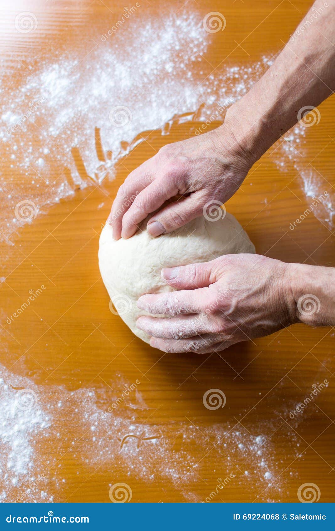 Hands of a Male Baker Making Bread Stock Photo - Image of hands, flour ...