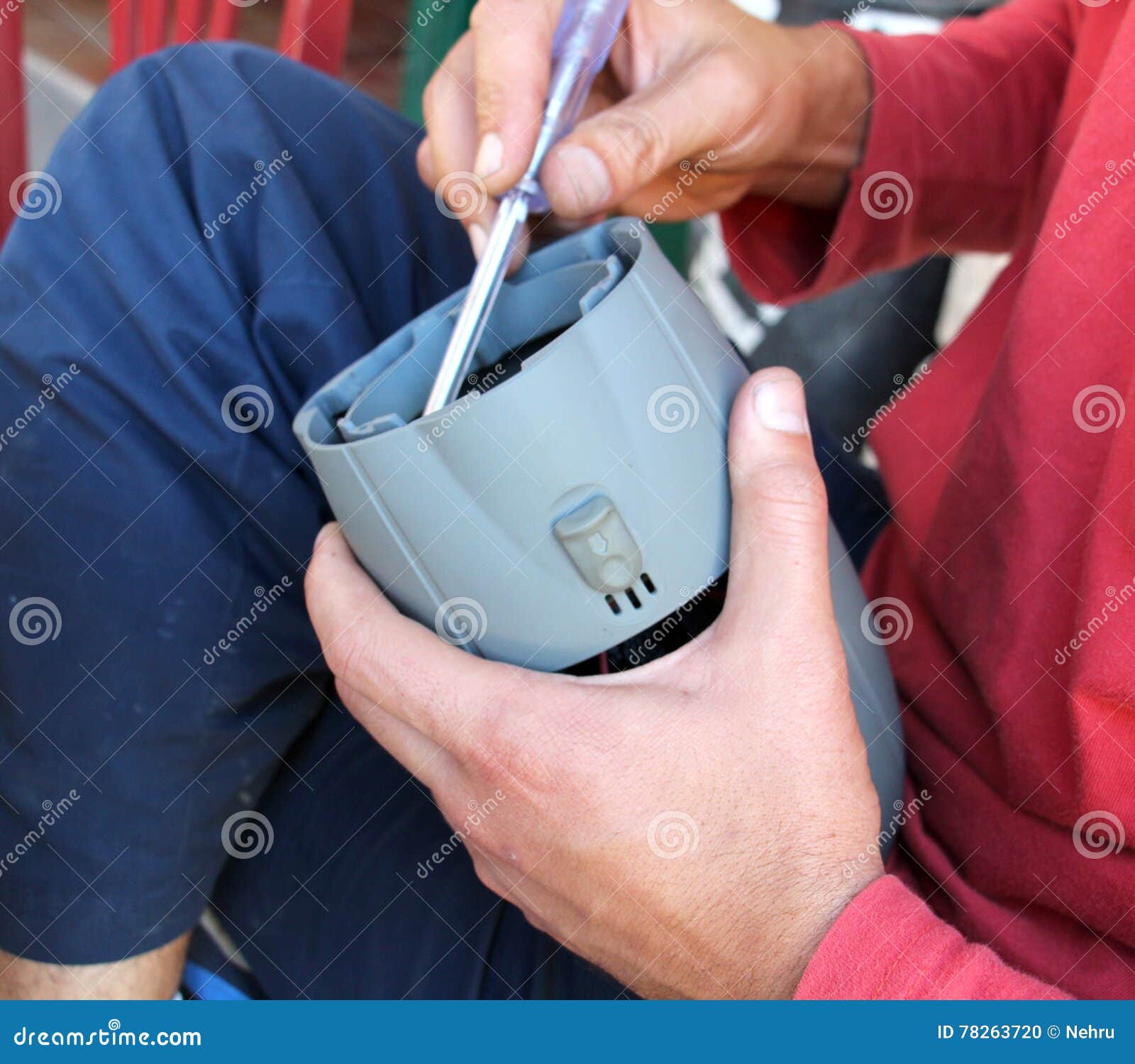 Hands of Male Fixing Electronic Device Stock Photo - Image of data ...