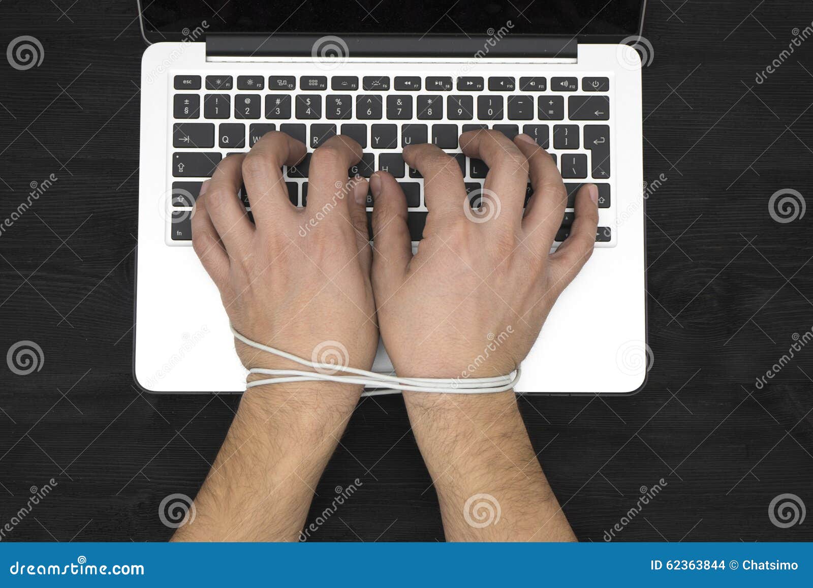 Hands of Man Addicted To Computer, Internet Slave Stock Photo - Image ...