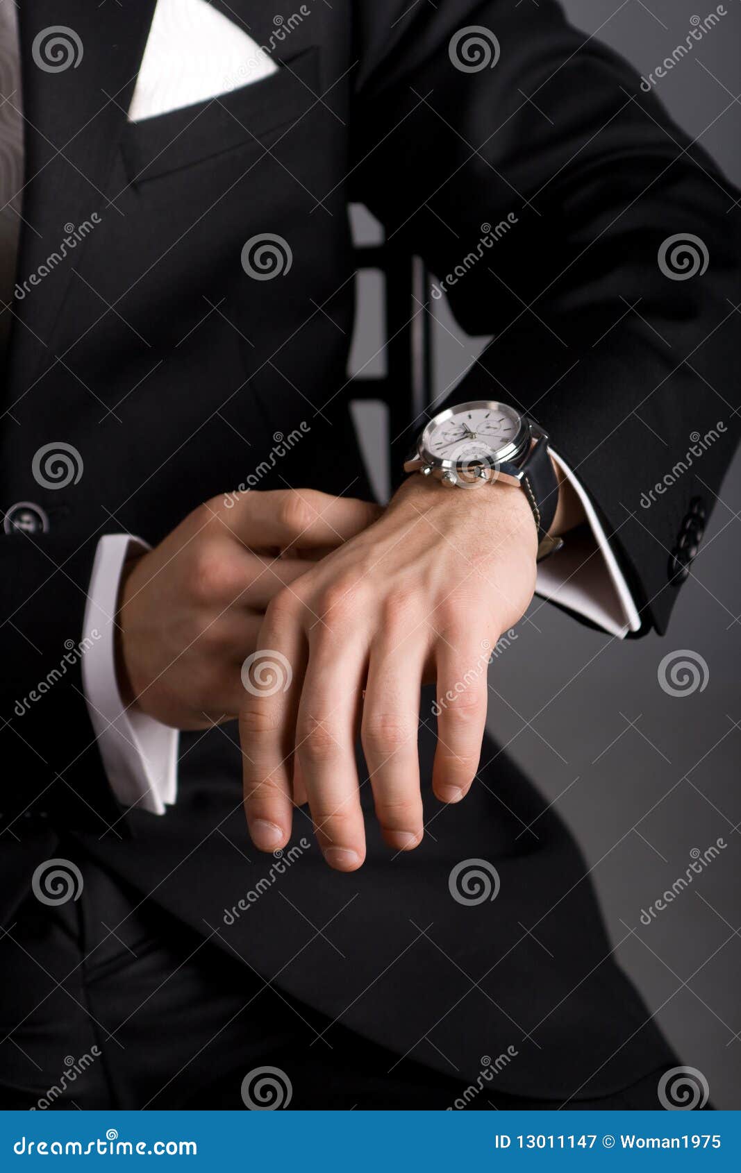 Hands of the Man in a Black Suit Stock Image - Image of serious ...