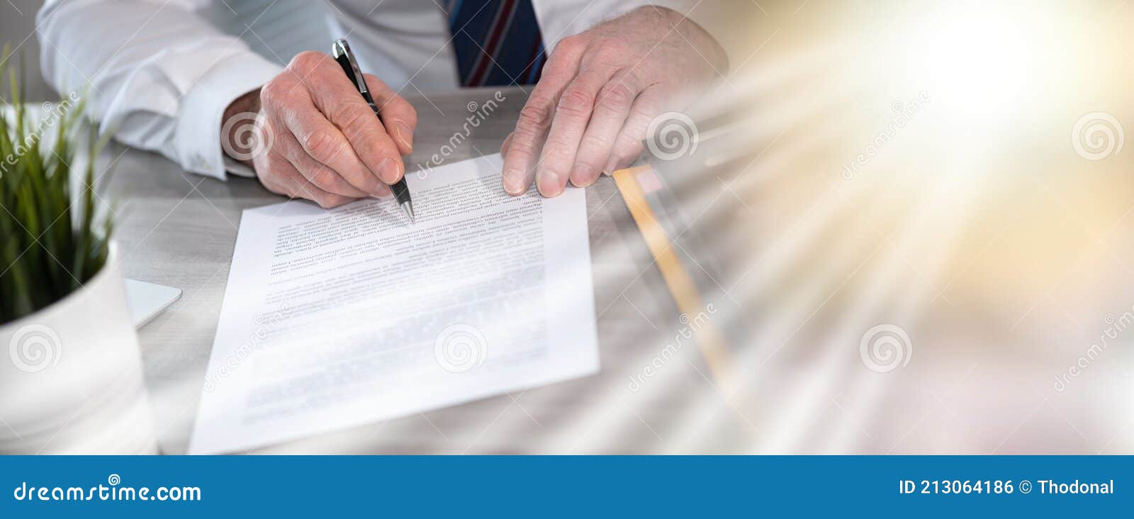 Hands of Man Checking Document; Multiple Exposure Stock Photo - Image ...