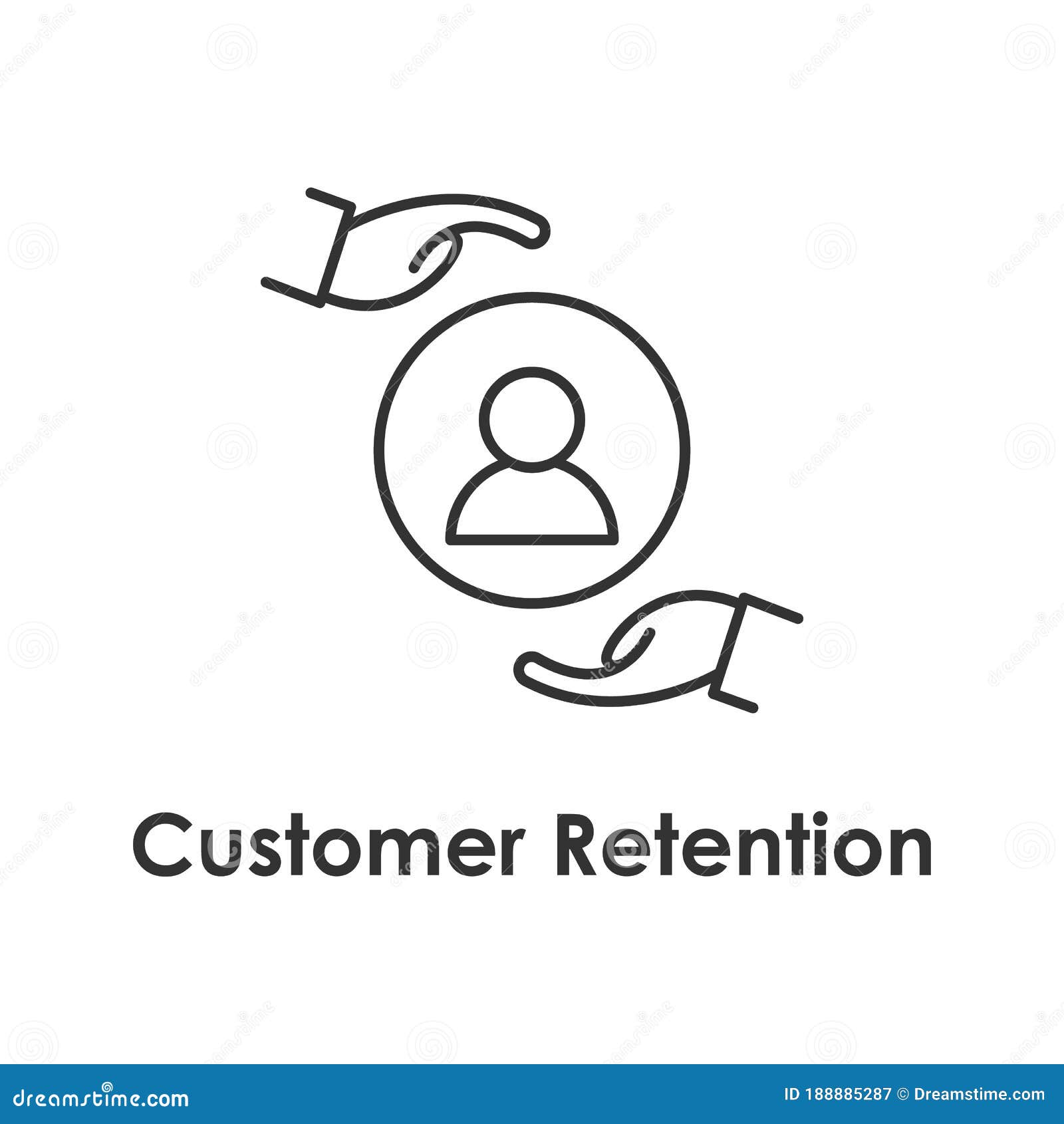 Hands, man, customer icon stock illustration. Illustration of service ...