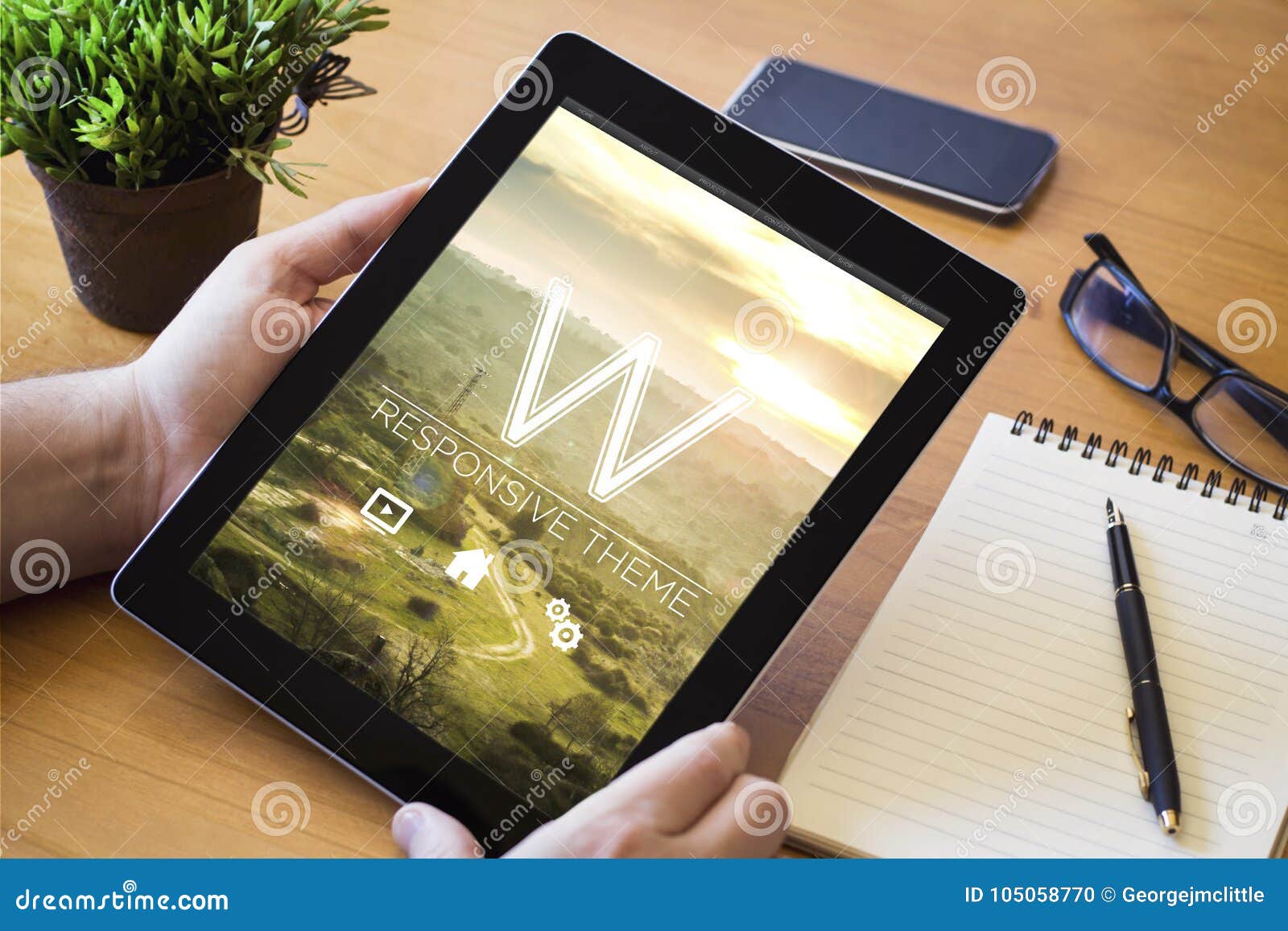 Desktop Tablet Responsive Theme Stock Photo - Image of theme, template ...