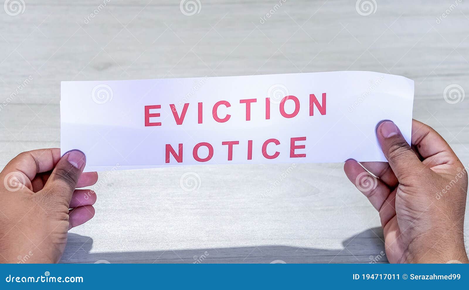 Hands Of A Man Holds Eviction Notice Letter Stock Image Cartoondealer