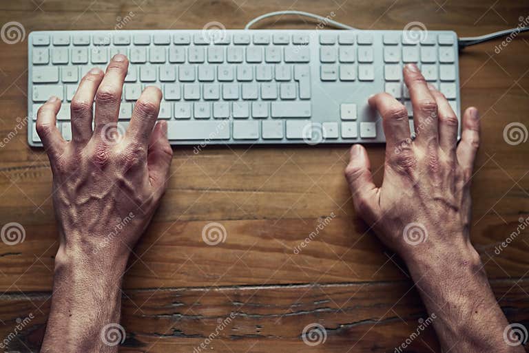 Hands, Man and Keyboard for Typing in Workplace, Software Developer and ...