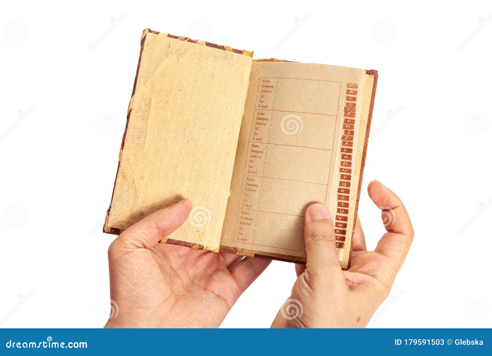 Hands Holding Open Notebook of Parchment Paper Stock Image - Image of ...