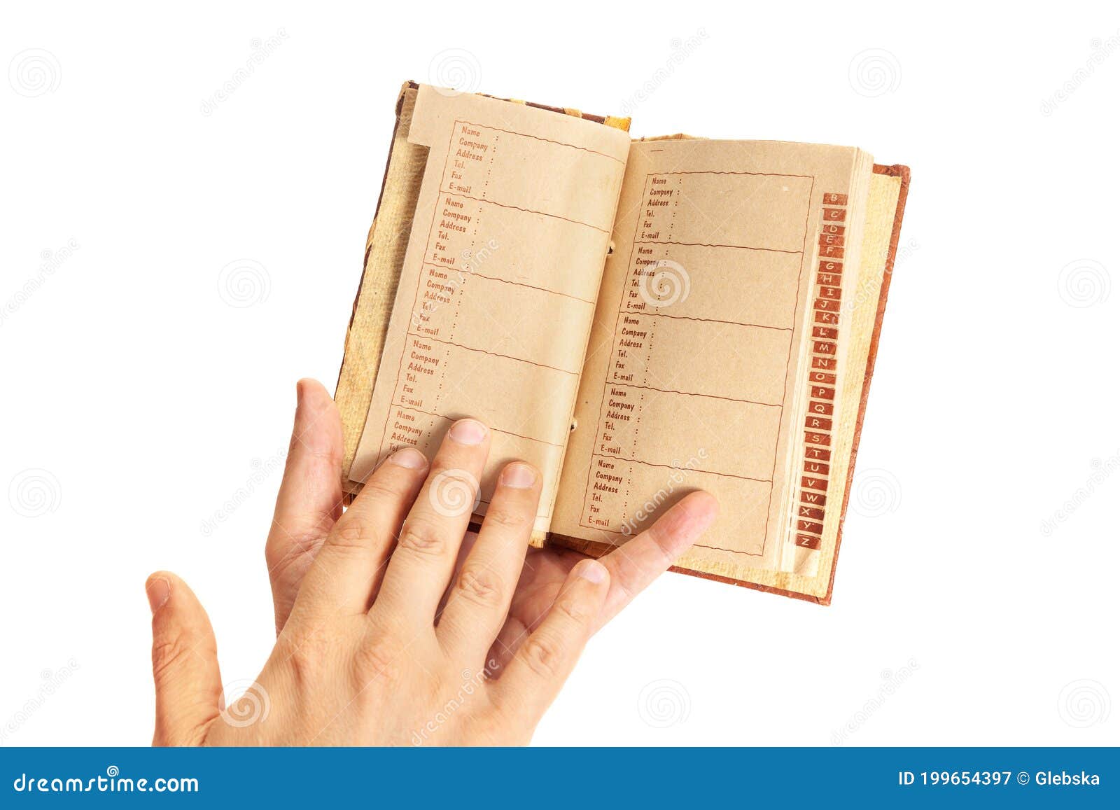 Hands Holding Open Notebook of Parchment Paper Stock Image - Image of ...