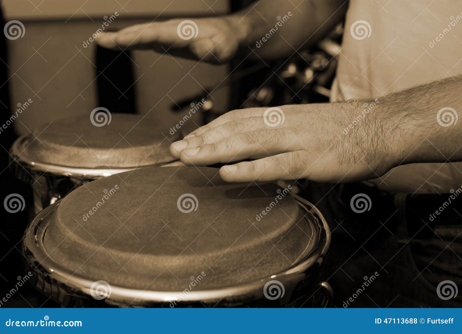 Hands of Man Playing the Bongos Stock Photo - Image of bongos, jazz ...