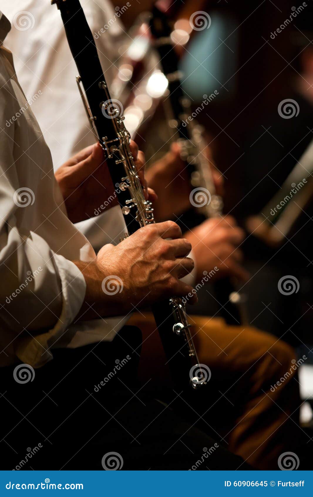 Hands of Man Playing the Clarinet Stock Image - Image of concert, focus ...