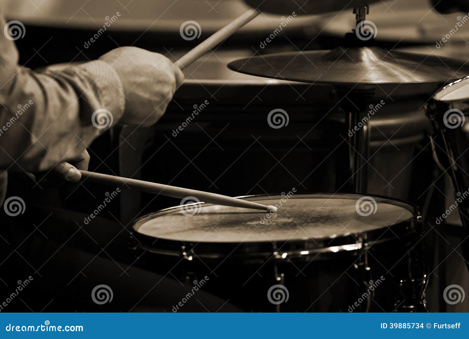 Hands of the Man Playing a Drum Set Stock Photo - Image of music, human ...