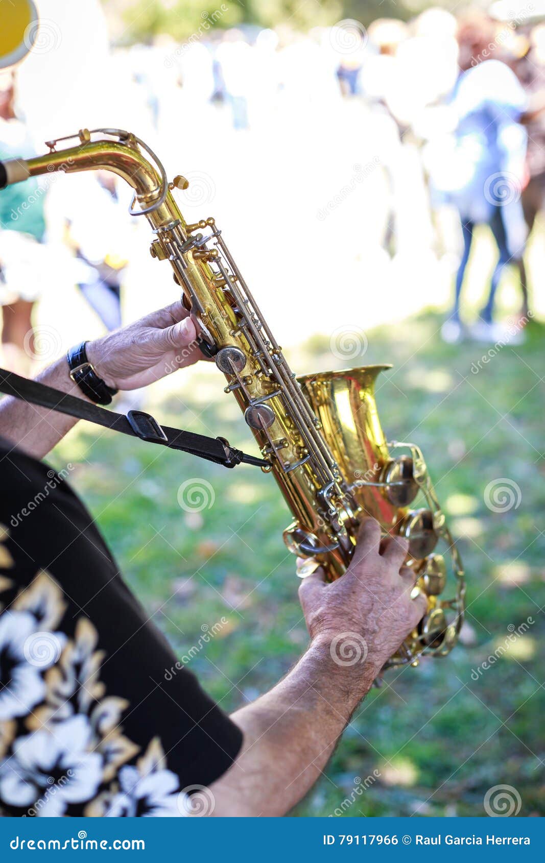 Hands of Man Playing the Saxophone at Outdoor Stock Photo - Image of ...