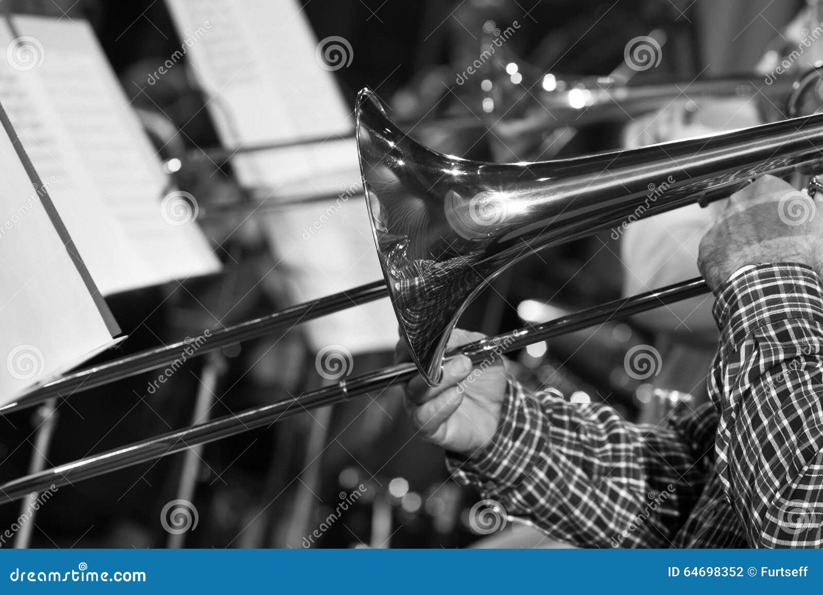 Hands of Man Playing the Trombone Stock Photo - Image of performer ...