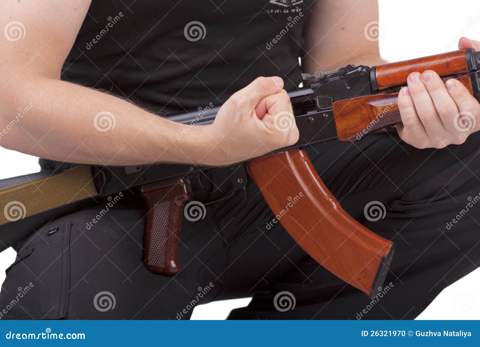 Hands of man with rifle stock photo. Image of rifle, buttstock - 26321970