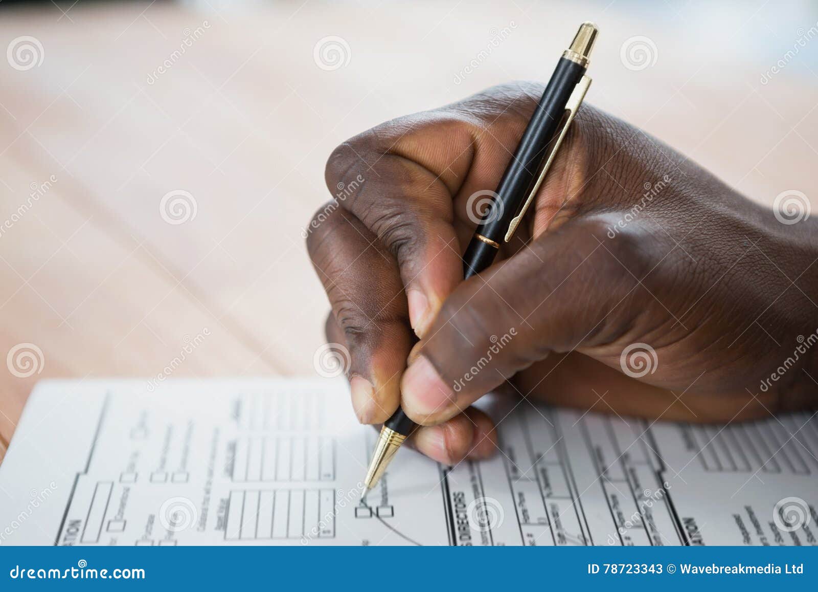 Hands of a Man Signing Document Stock Image - Image of background ...