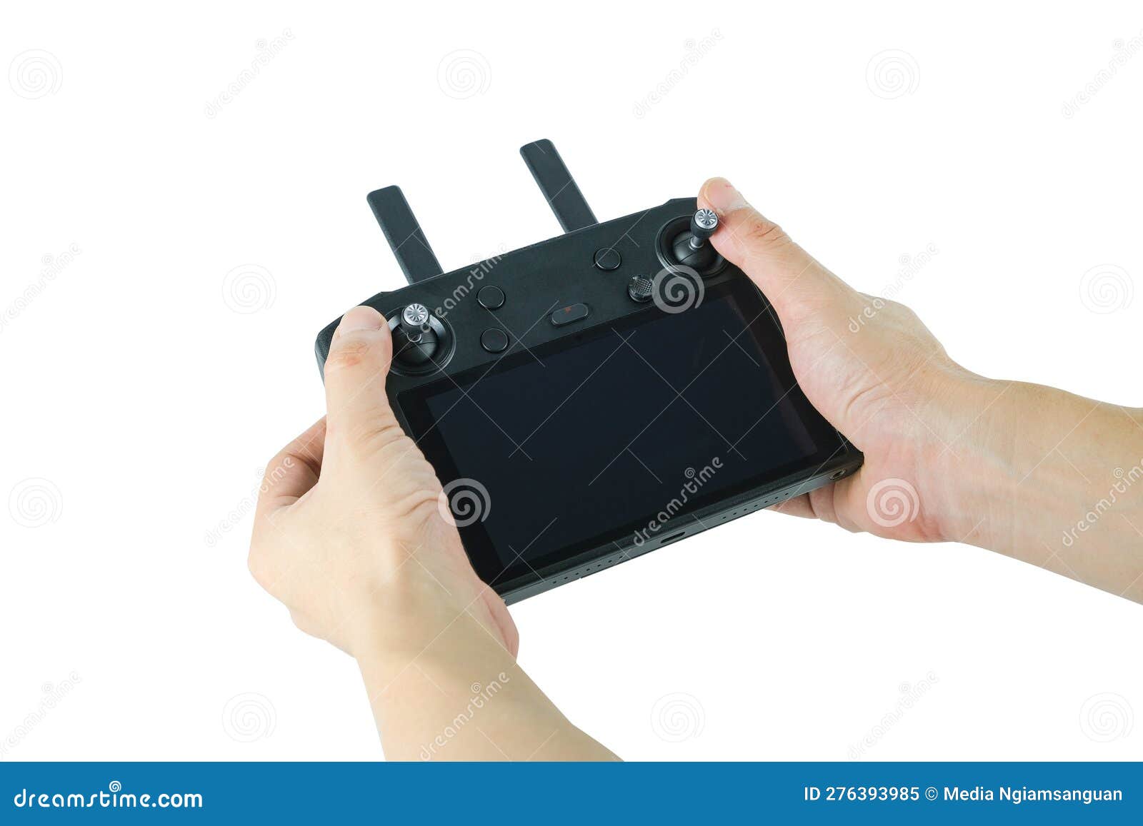 The Hands of a Man. Use a Remote Control that Connects To the ...