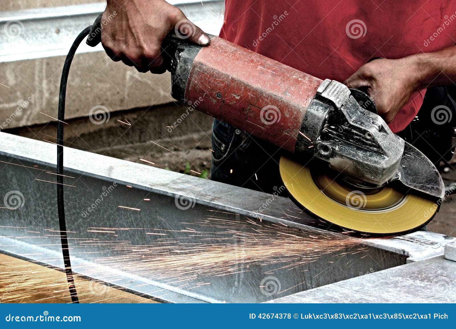 Hands of a Man Working with a Grinder Stock Photo - Image of speed ...