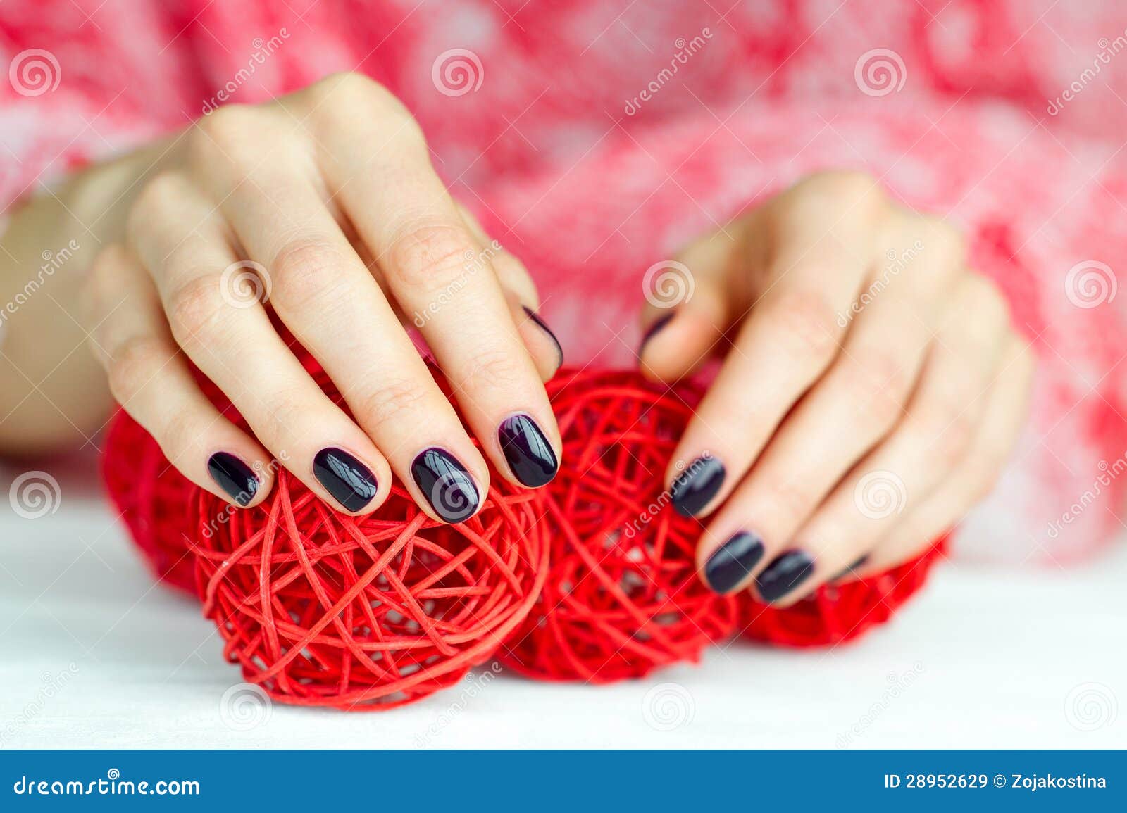 Hands with Manicure Touching Decoration Balls Stock Image - Image of ...