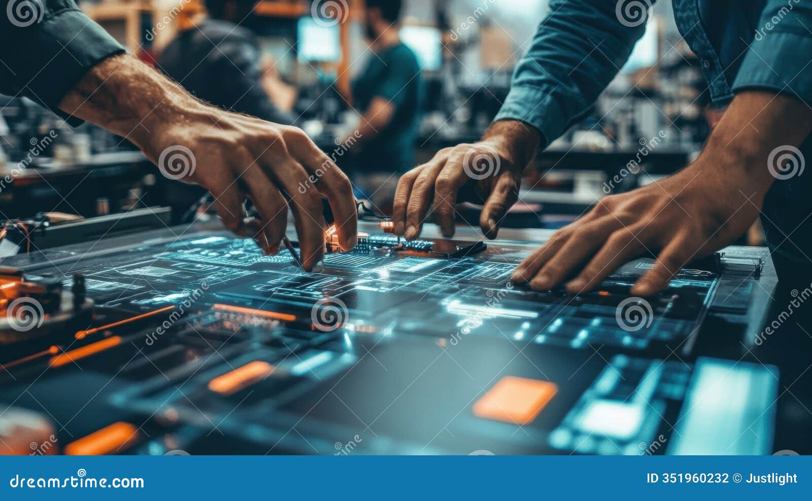 Hands Manipulating Raw Materials at a Workbench Showcasing the ...
