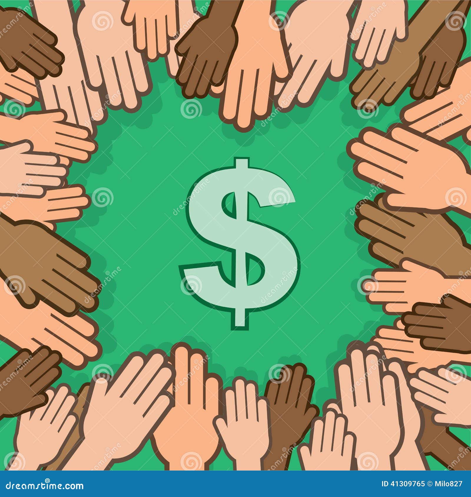 Hands Many Surrounding Dollar Stock Vector - Illustration of grab ...