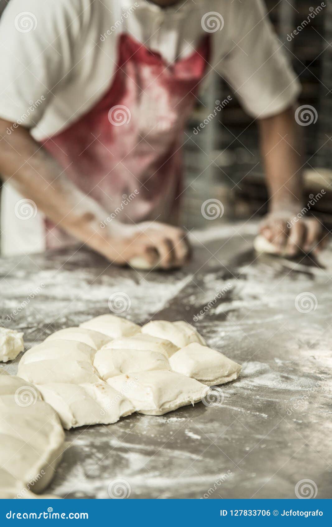 Hands of the Master Baker in Bread Production Stock Photo - Image of ...
