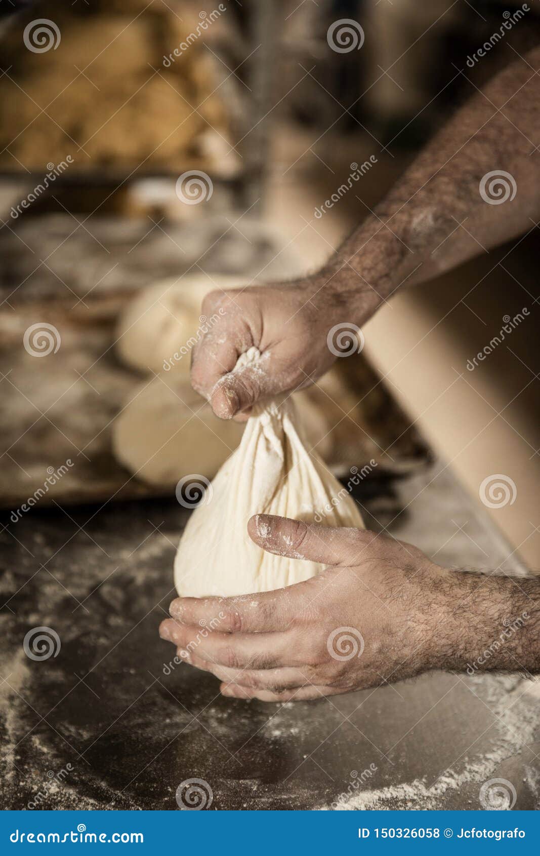Hands of the Master Baker in Bread Production Stock Photo - Image of ...